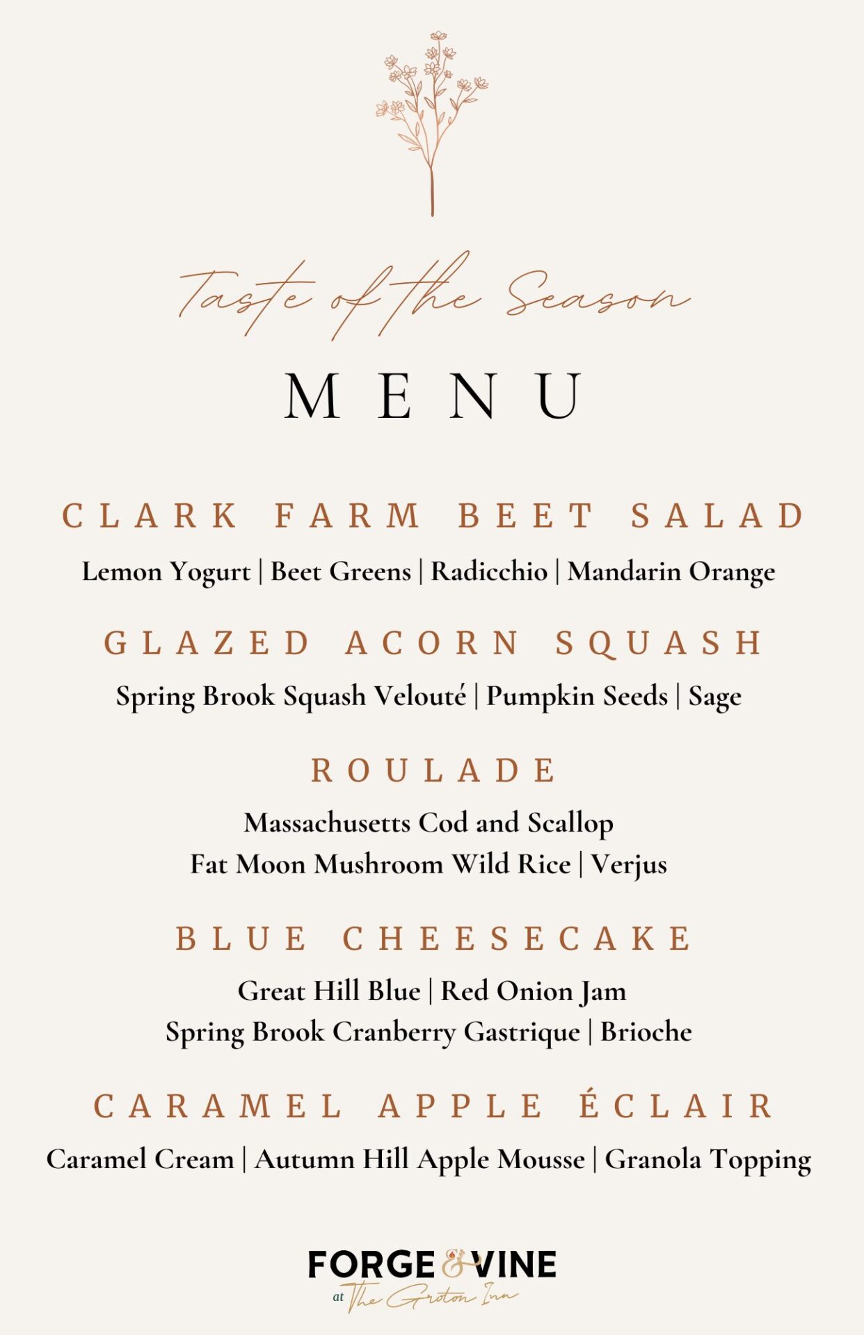 Taste of the Season Farm Dinner - The Groton Inn | Forge & Vine